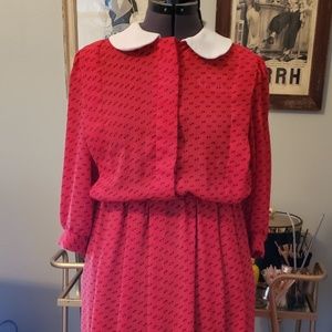 Dresses | Vintage Red Pattern Dress | Poshmark